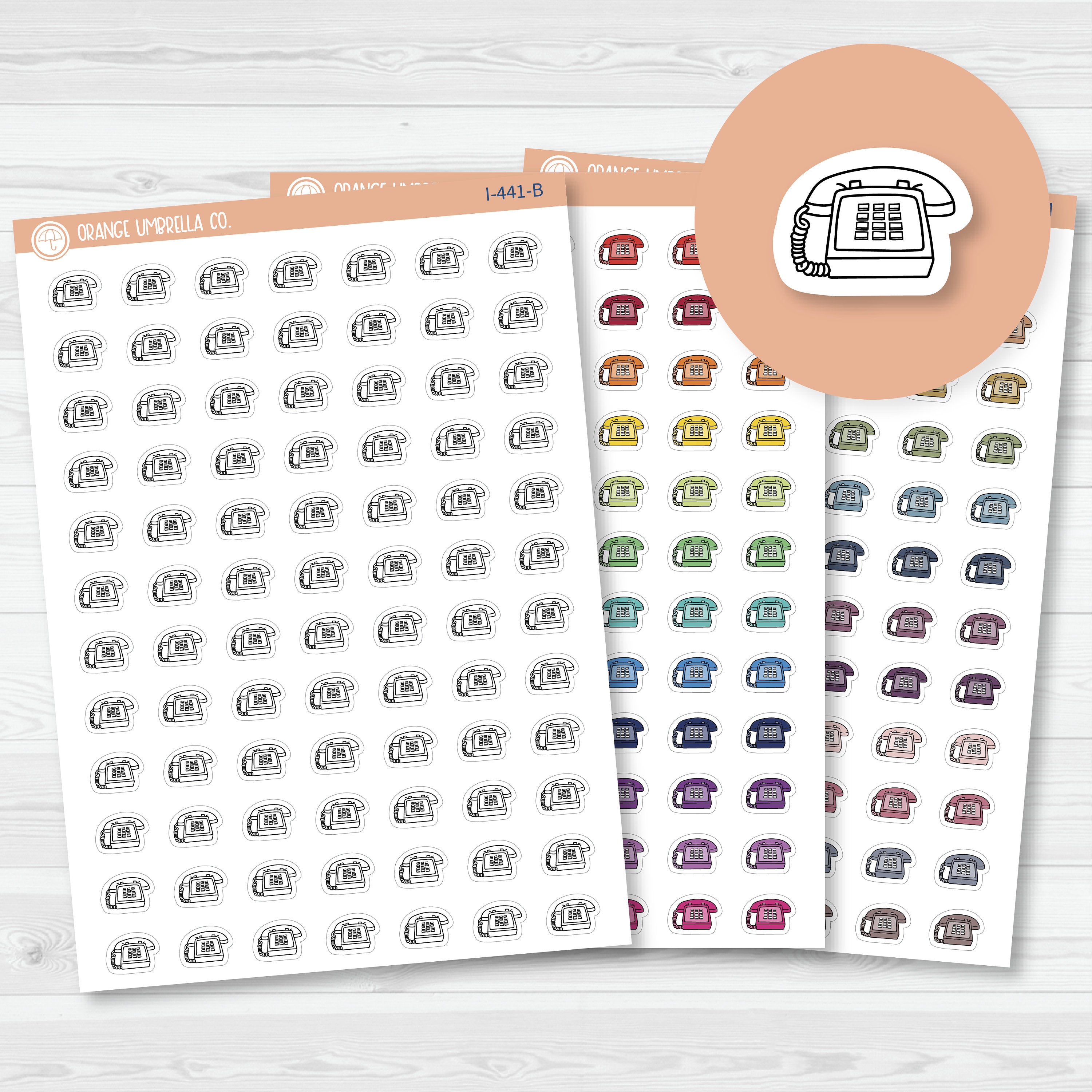 To Call Icons | Hand Doodled Telephone Planner Stickers | I-441