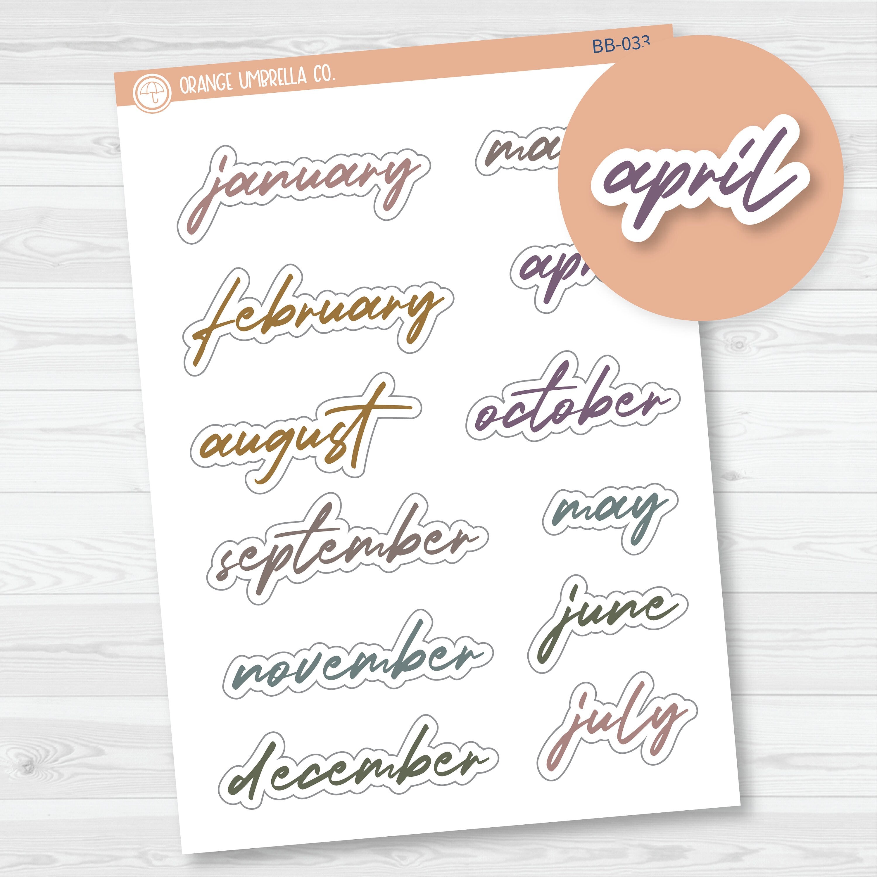 CLEARANCE | A5 Month Scripts for Monthly Planner | For Bold Blooms by Erin Condren | BB-033