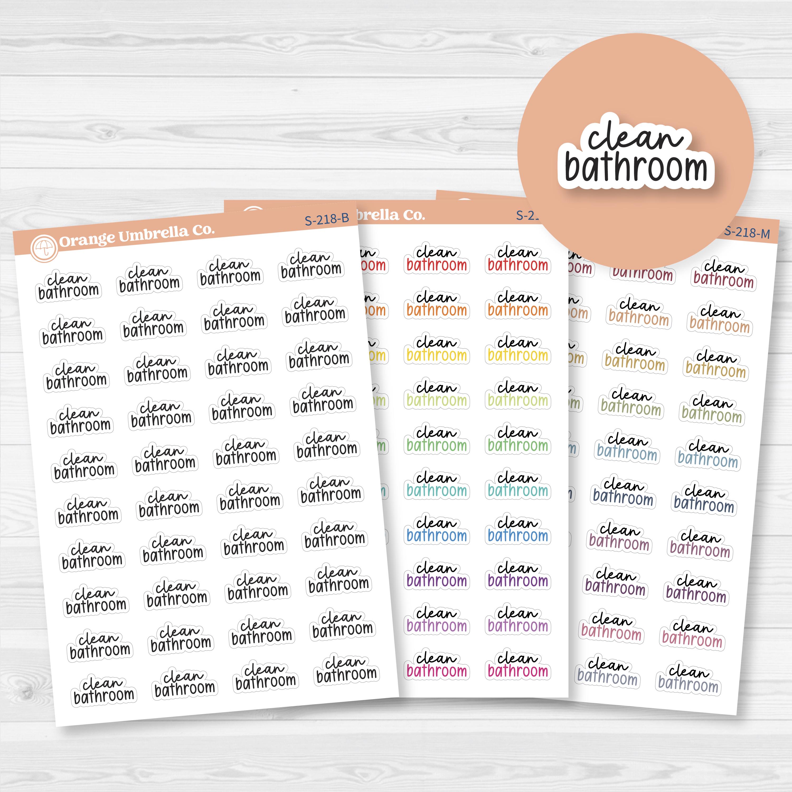 Clean Bathroom Script Planner Stickers | F17 | S-218