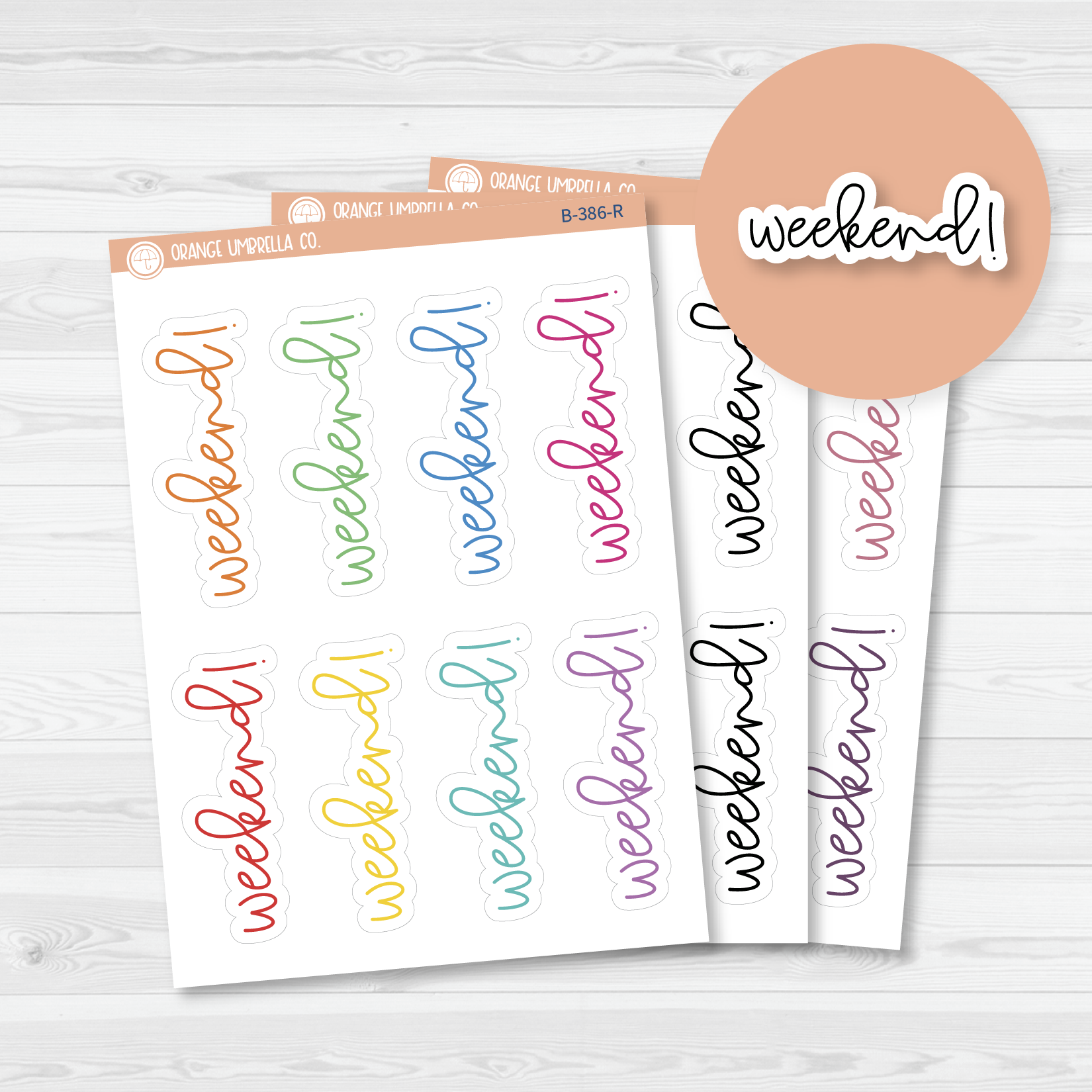 Weekend Header Script Planner Stickers | FC12 | B-386