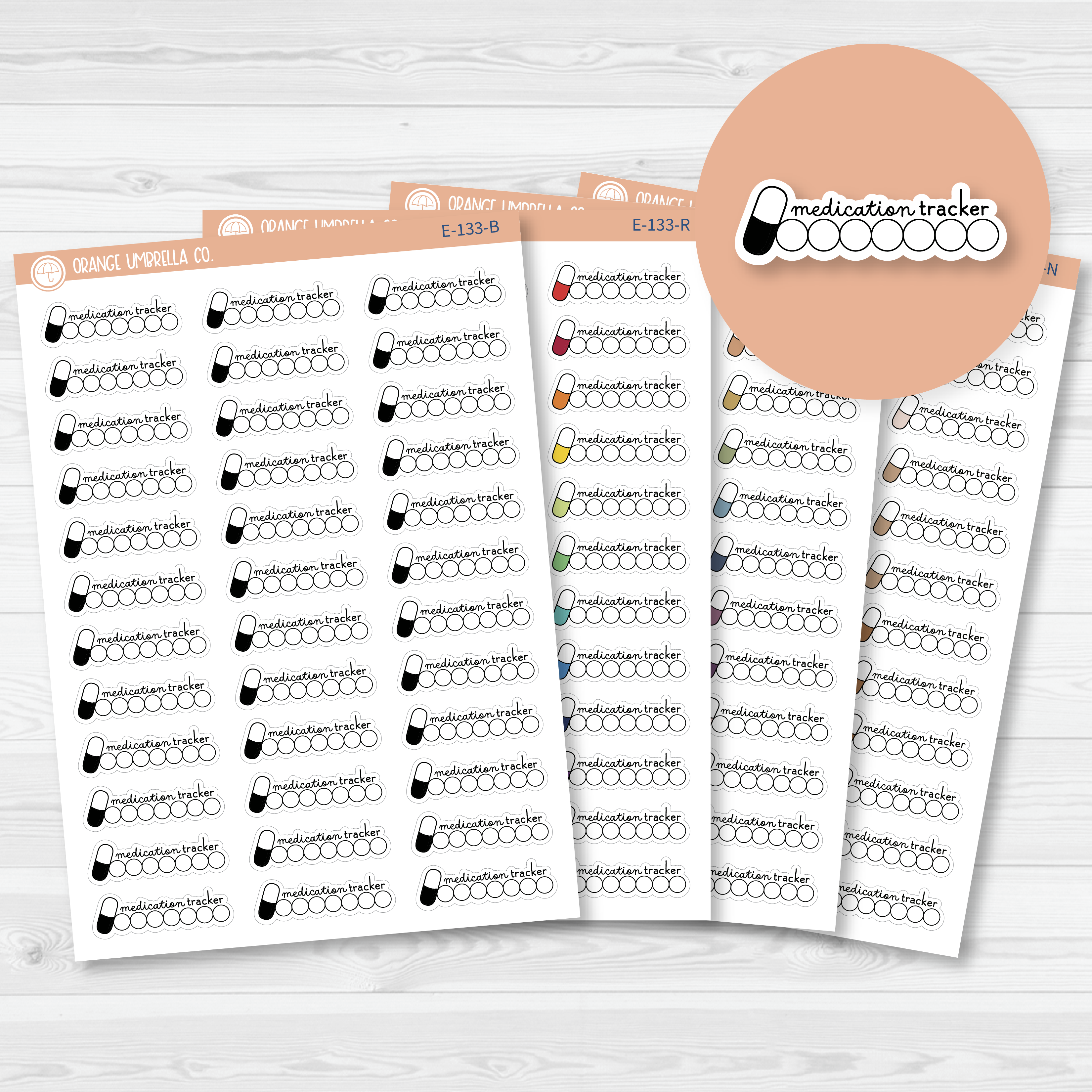Medication Tracker Planner Stickers | E-133