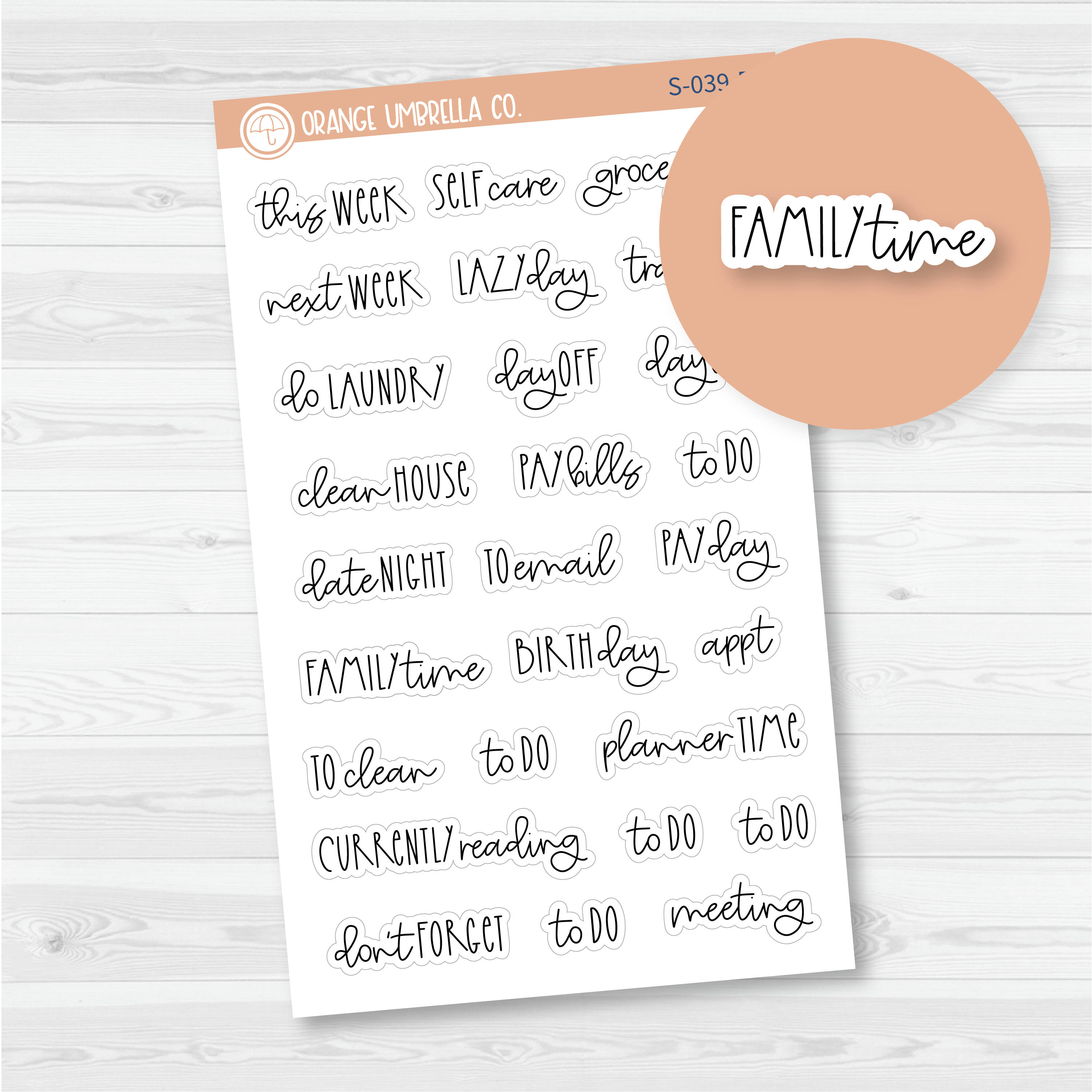 Mini Sheet Sampler Script Planner Stickers | FC12 | S-039-B