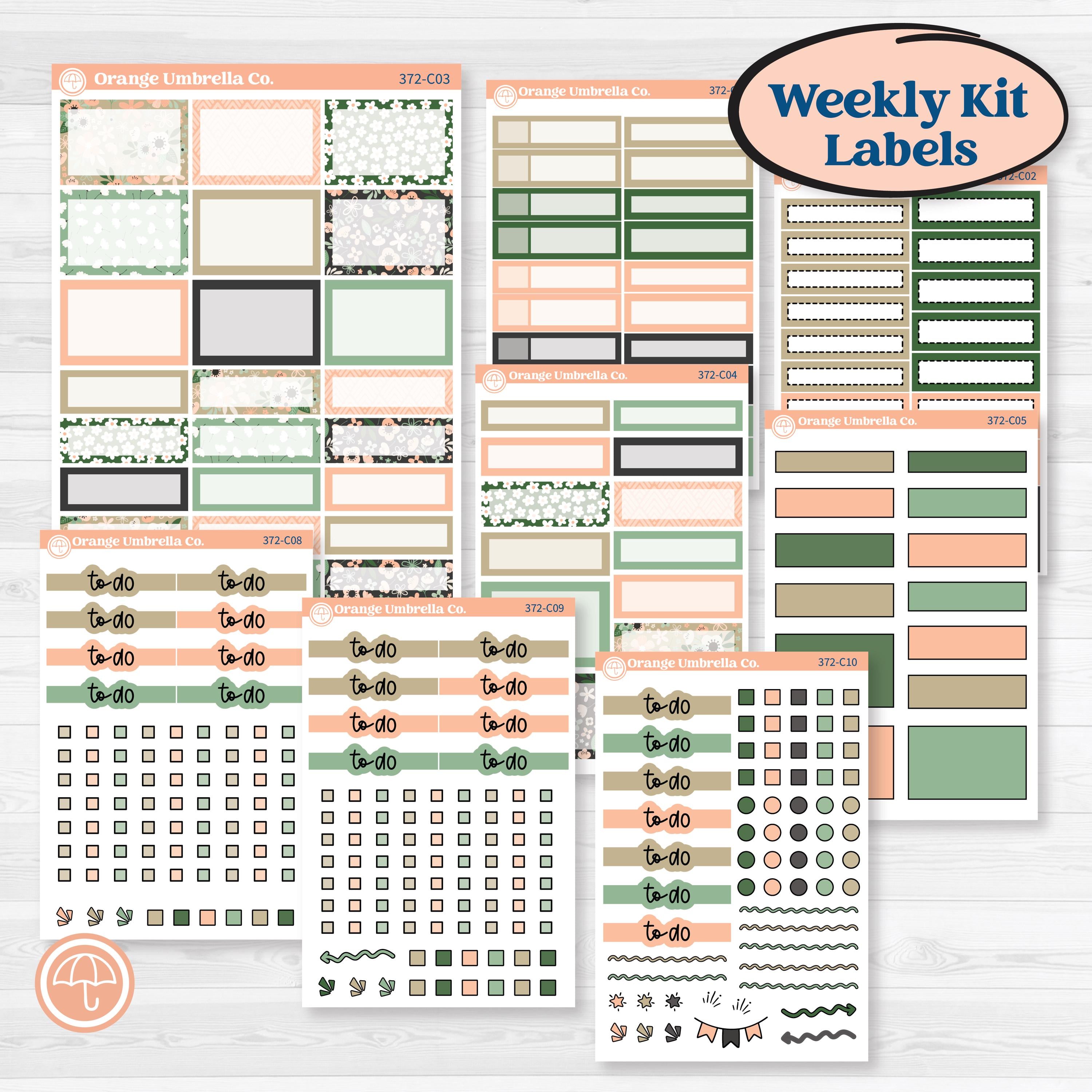 Spring Floral Kit | Weekly Add-On Labels Planner Kit Stickers | Lil Sp