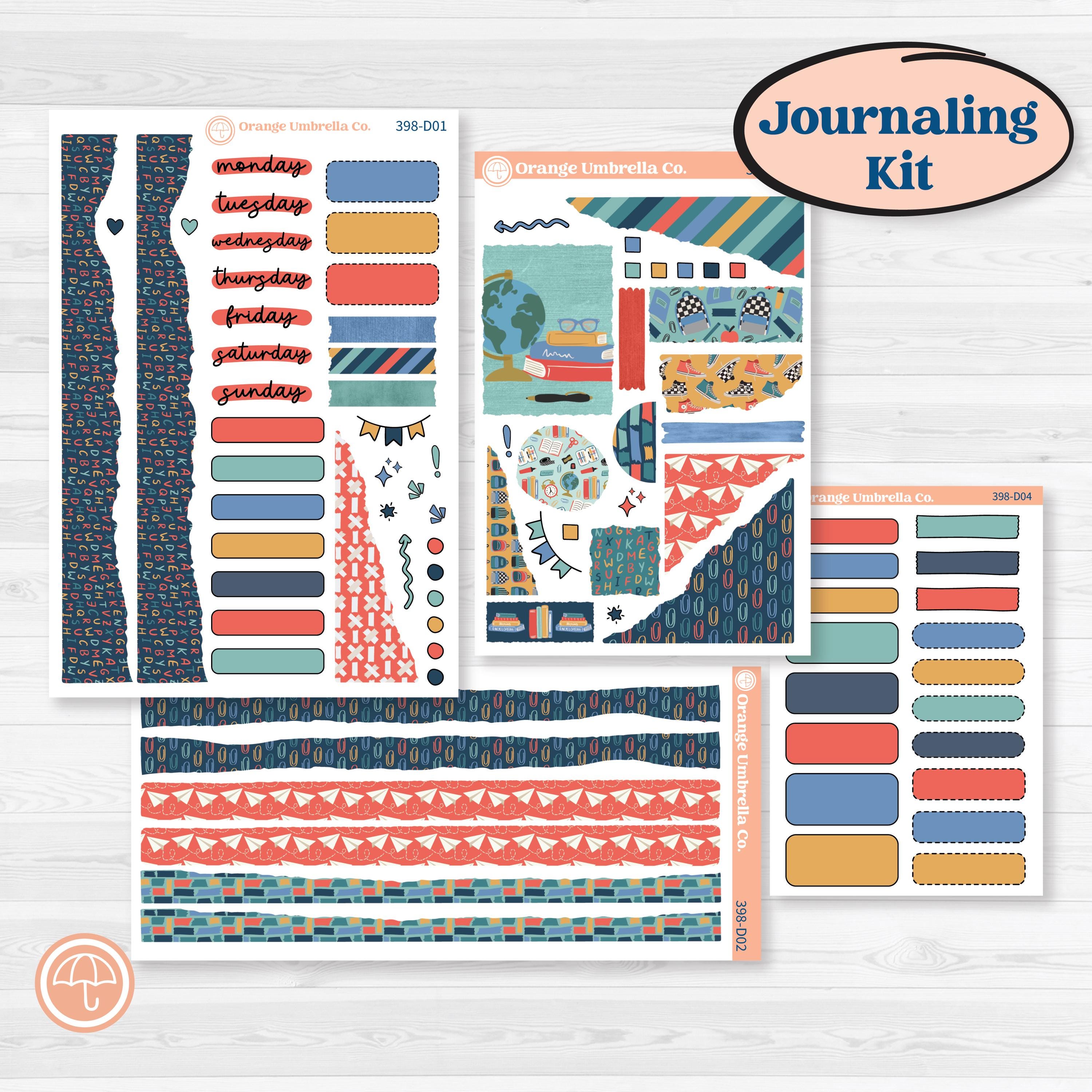 Back to School Kit | Journaling Kit Planner Stickers | First Day Back