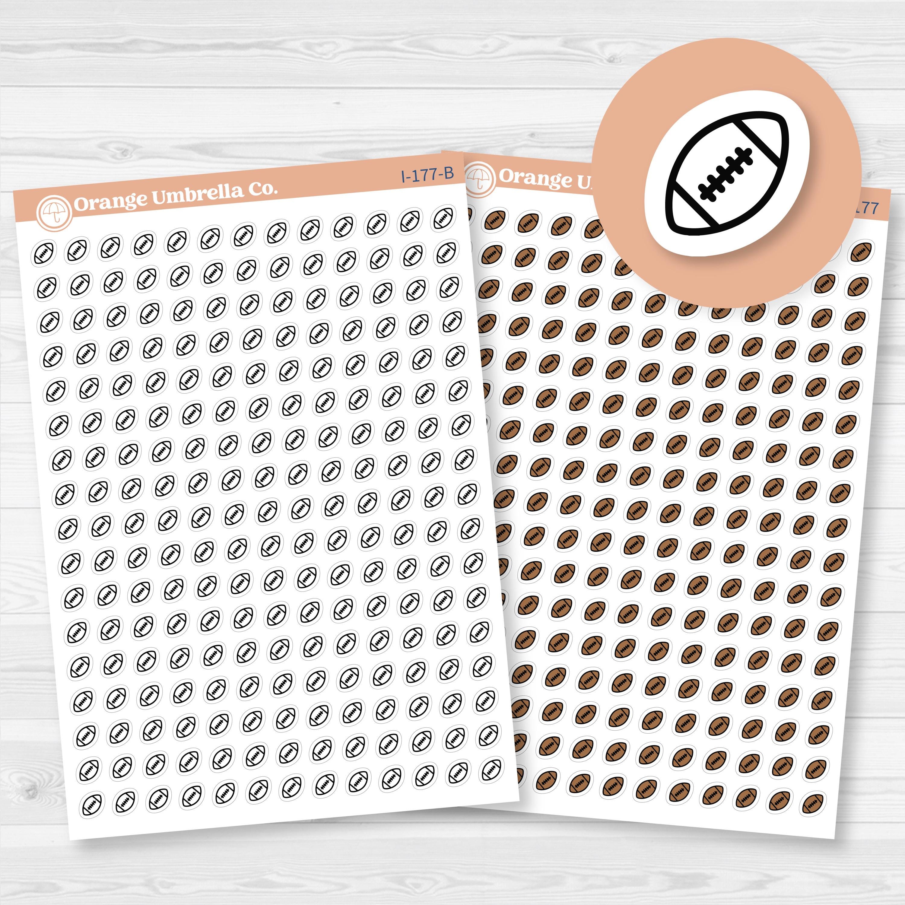 Micro Football Icon Stickers – Tiny Sports Planner Stickers – White ...
