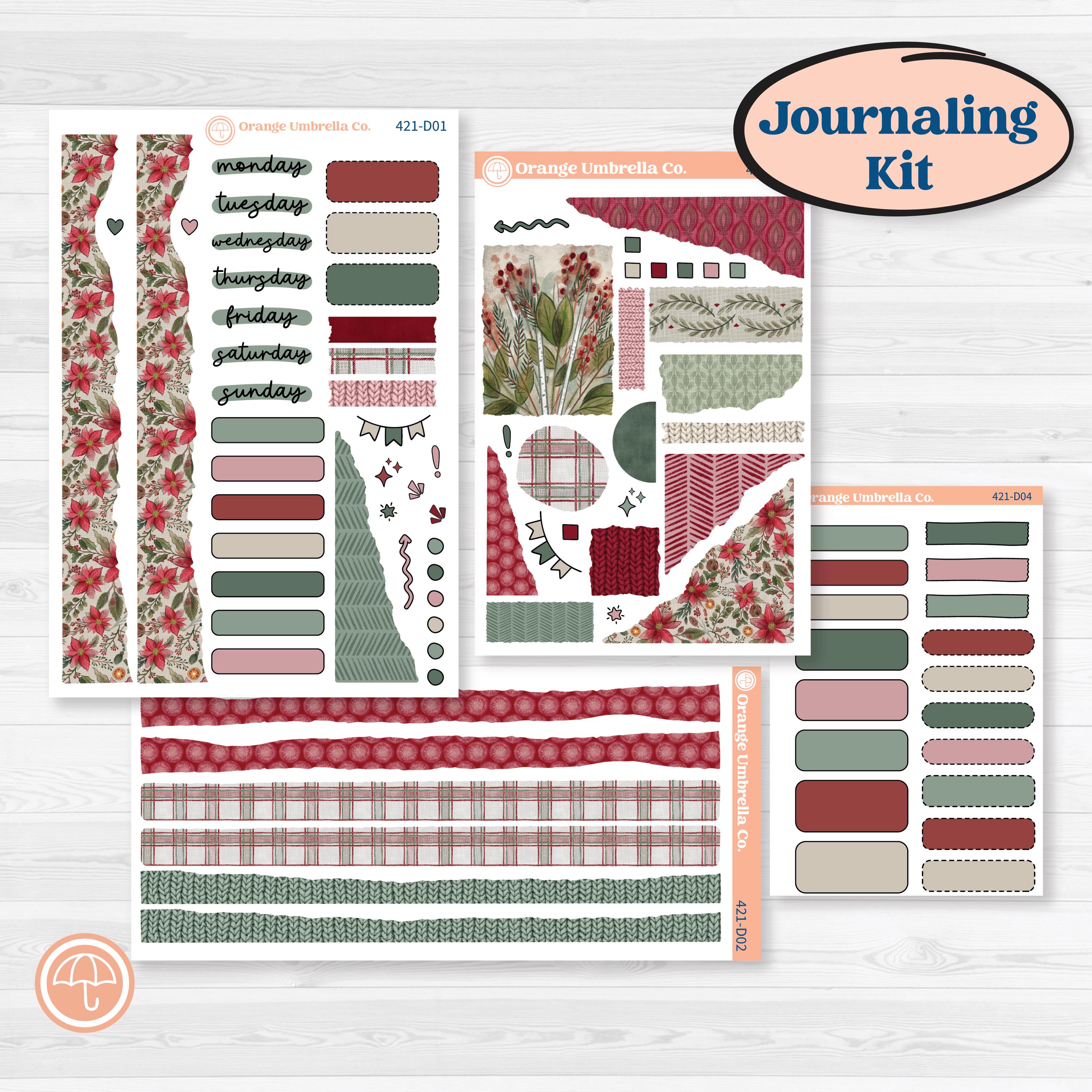 Vintage Christmas Kit | Journaling Kit Planner Stickers | Holiday Nost