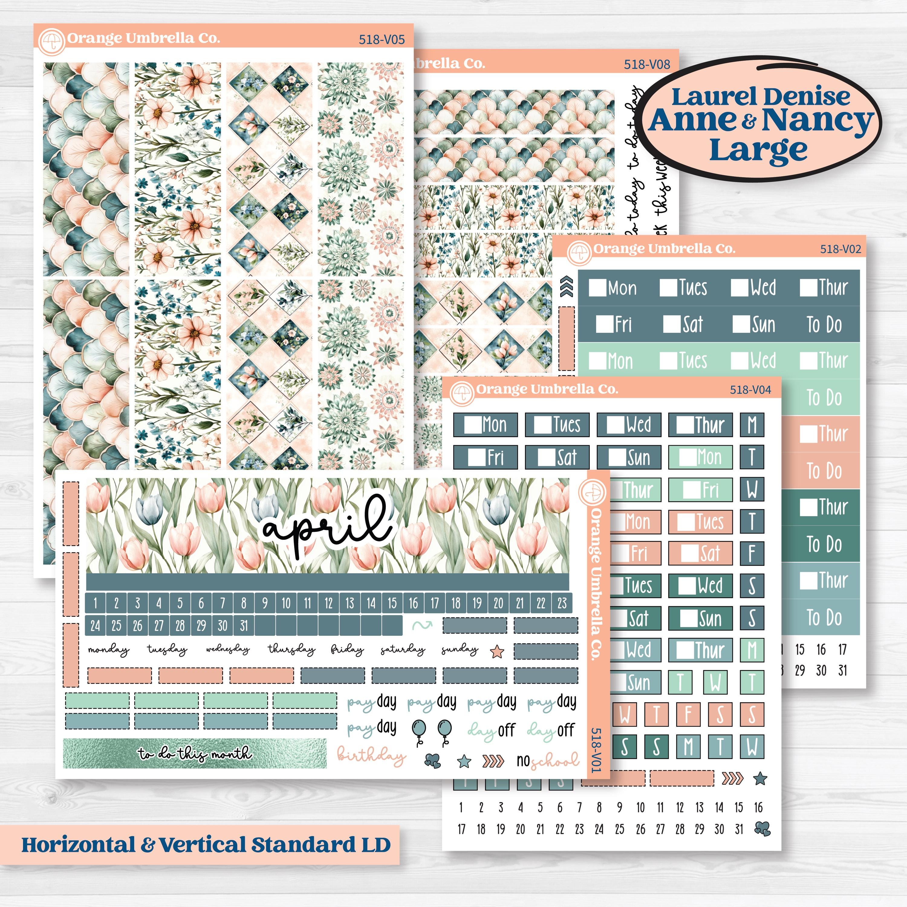 Spring Floral Kit | Laurel Denise Nancy Large & Anne Large Planner Kit
