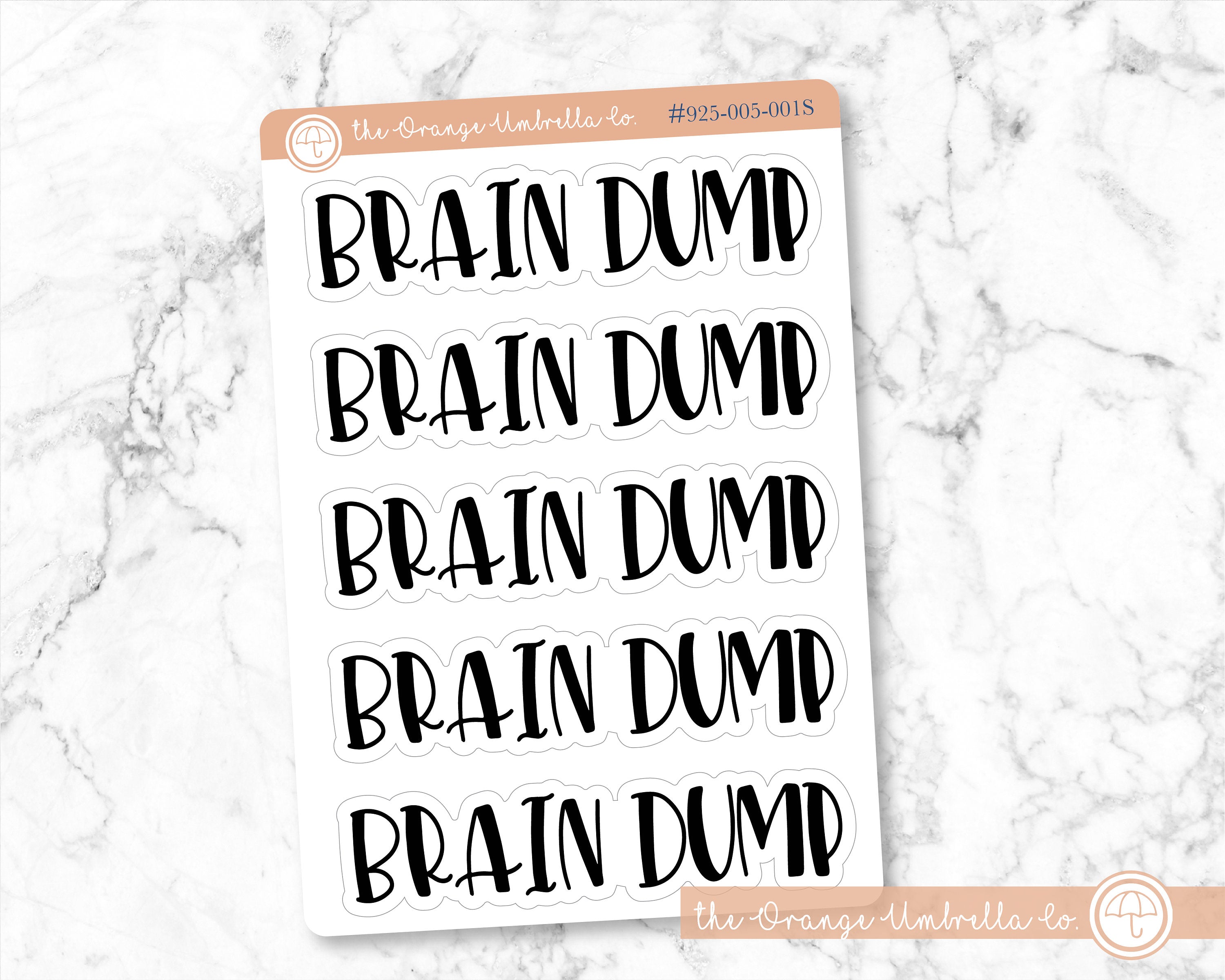 Brain Dump Header Script Planner Stickers | F1 | S-263-B / 925-005-001