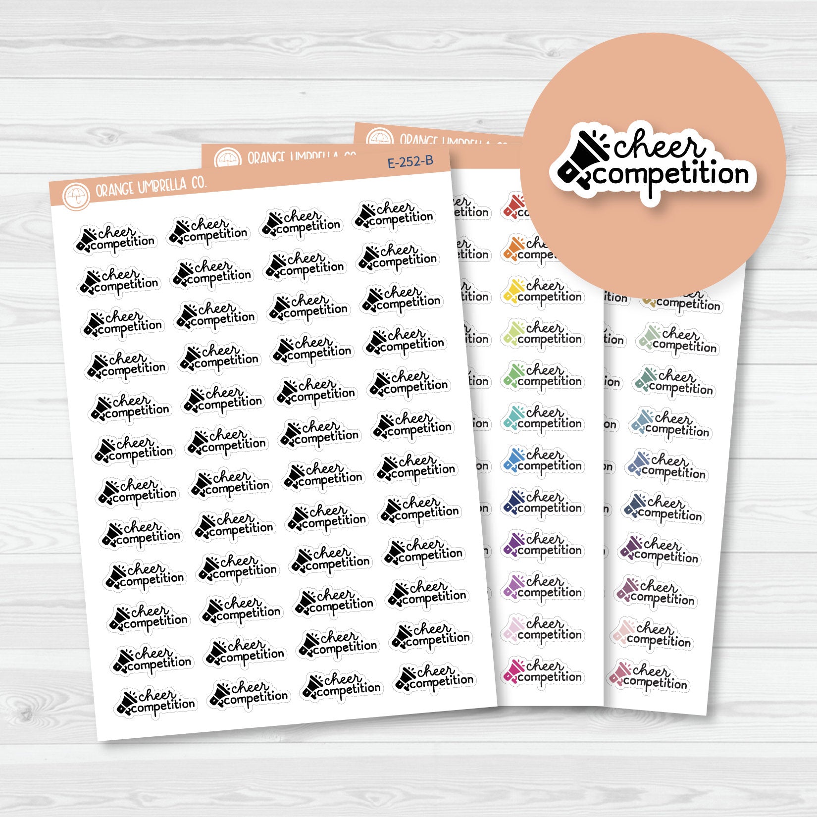 Cheer Competition Event Megaphone Icon Script Planner Stickers | F16